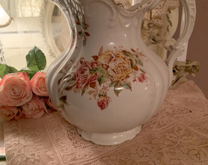 Vintage Heavy Ironstone Victorian Empire Trenton June Rose Large ...