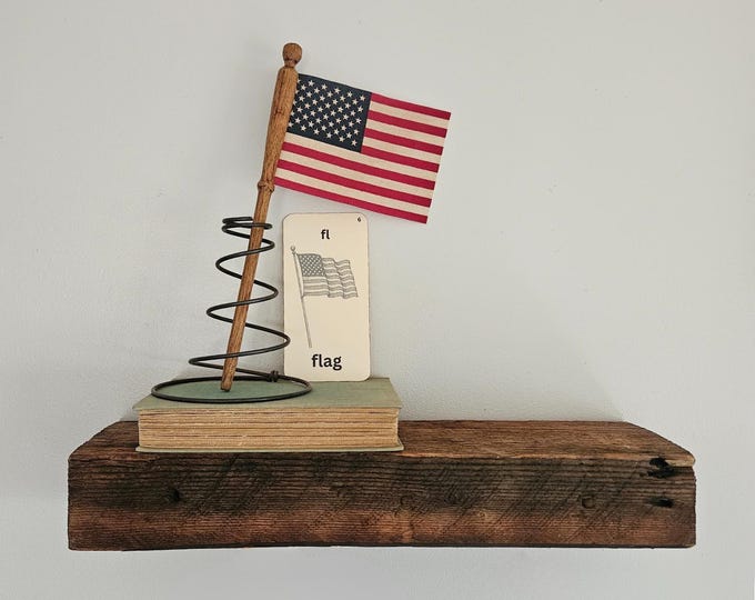 Rustic Handheld American Flag | Vintage-style Mini Flag With Wooden ...