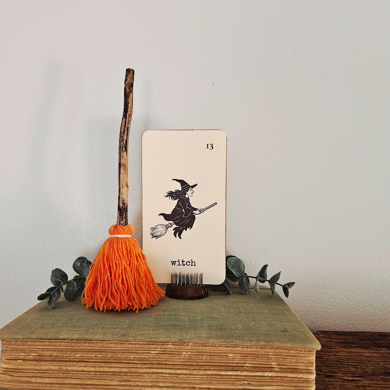 Mini Standing Witch Brooms – Handmade Rustic Halloween Décor - Etsy