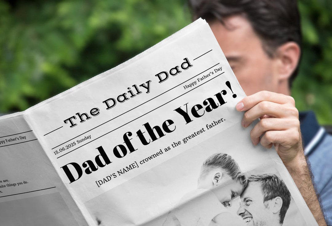 Editable Father’s Day Newspaper Canva Template–custom Dad Gift ...