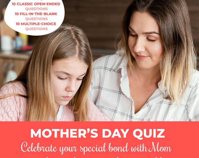 Mother's Day Printable Activity - How Well Do You Know Mom Quiz ...