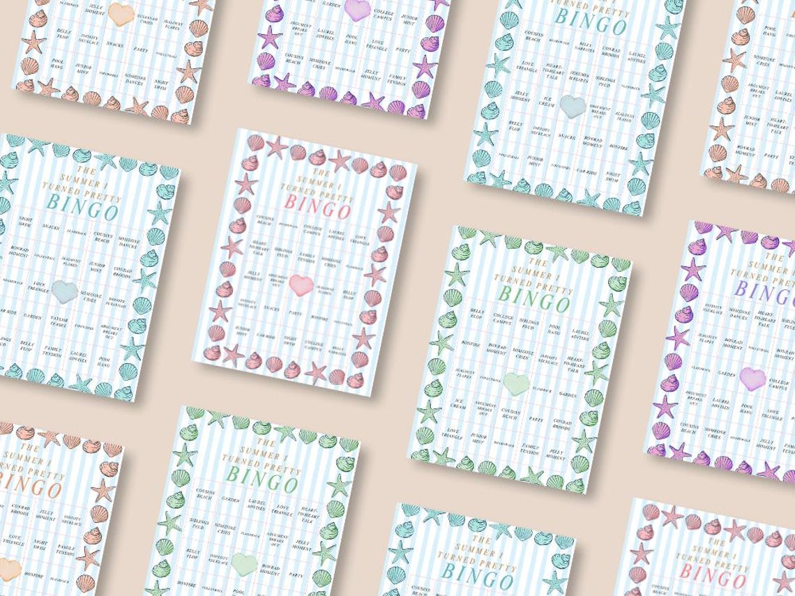 The Summer I Turned Pretty Bingo Game, Digital Download, TV Theme, 10 ...