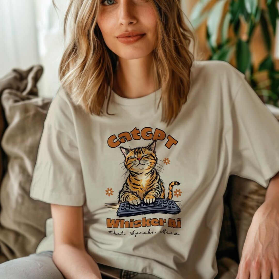 Catgpt Whisker AI Funny Cat Unisex Softstyle T-shirt, Cat Lover Gift ...