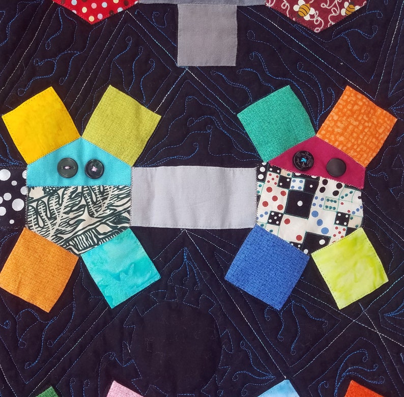 Hexagon Masquerade: Mask Scrap Quilt Pattern PDF - Etsy