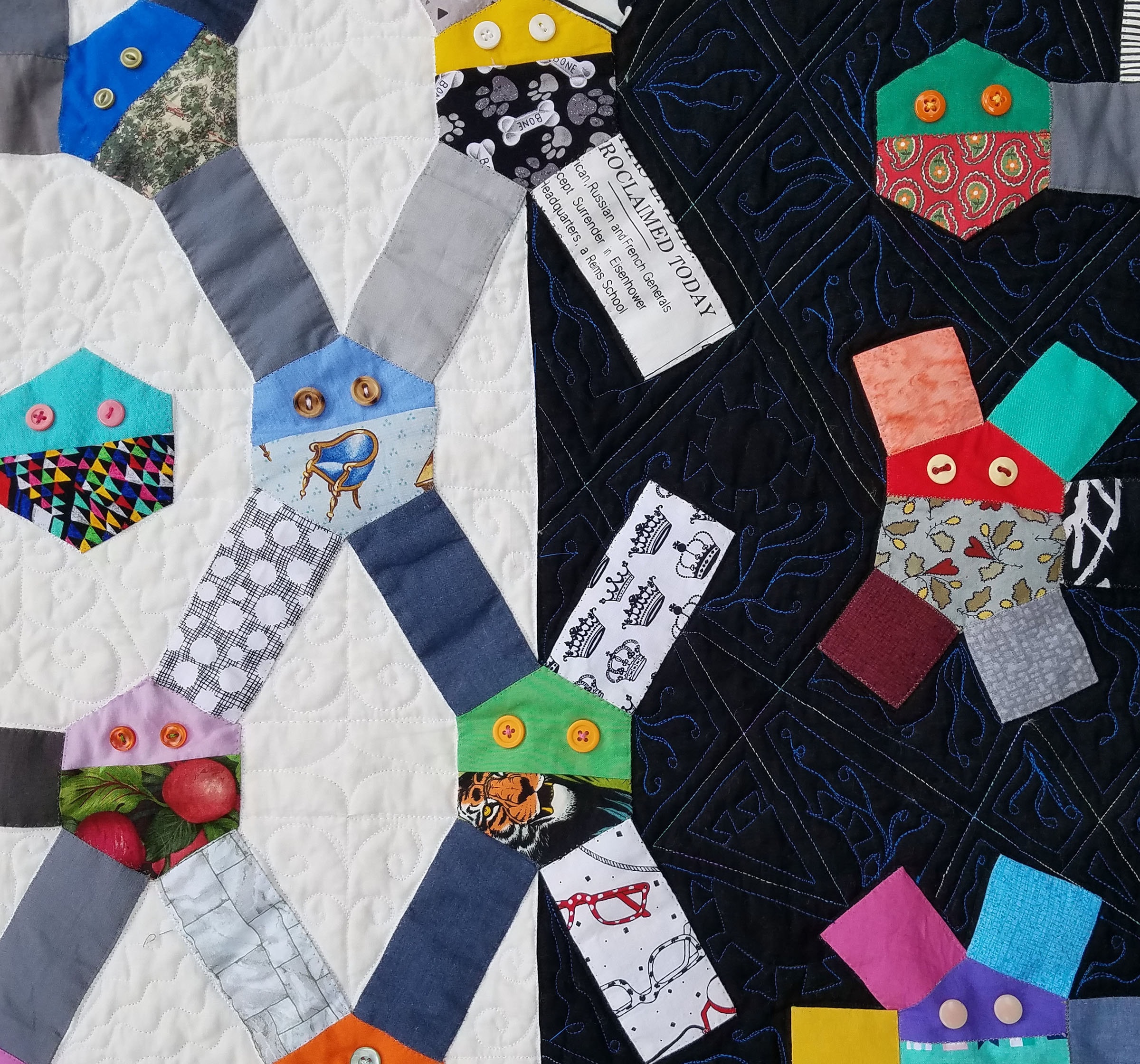 Hexagon Masquerade: Mask Scrap Quilt Pattern PDF - Etsy