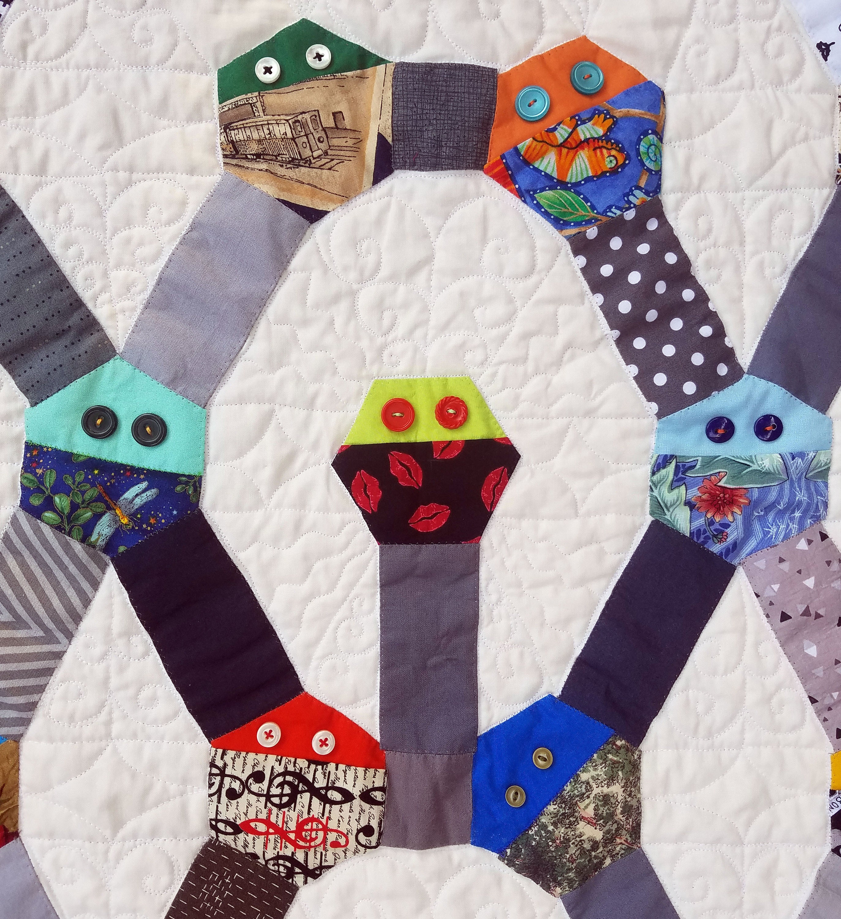 Hexagon Masquerade: Mask Scrap Quilt Pattern PDF - Etsy