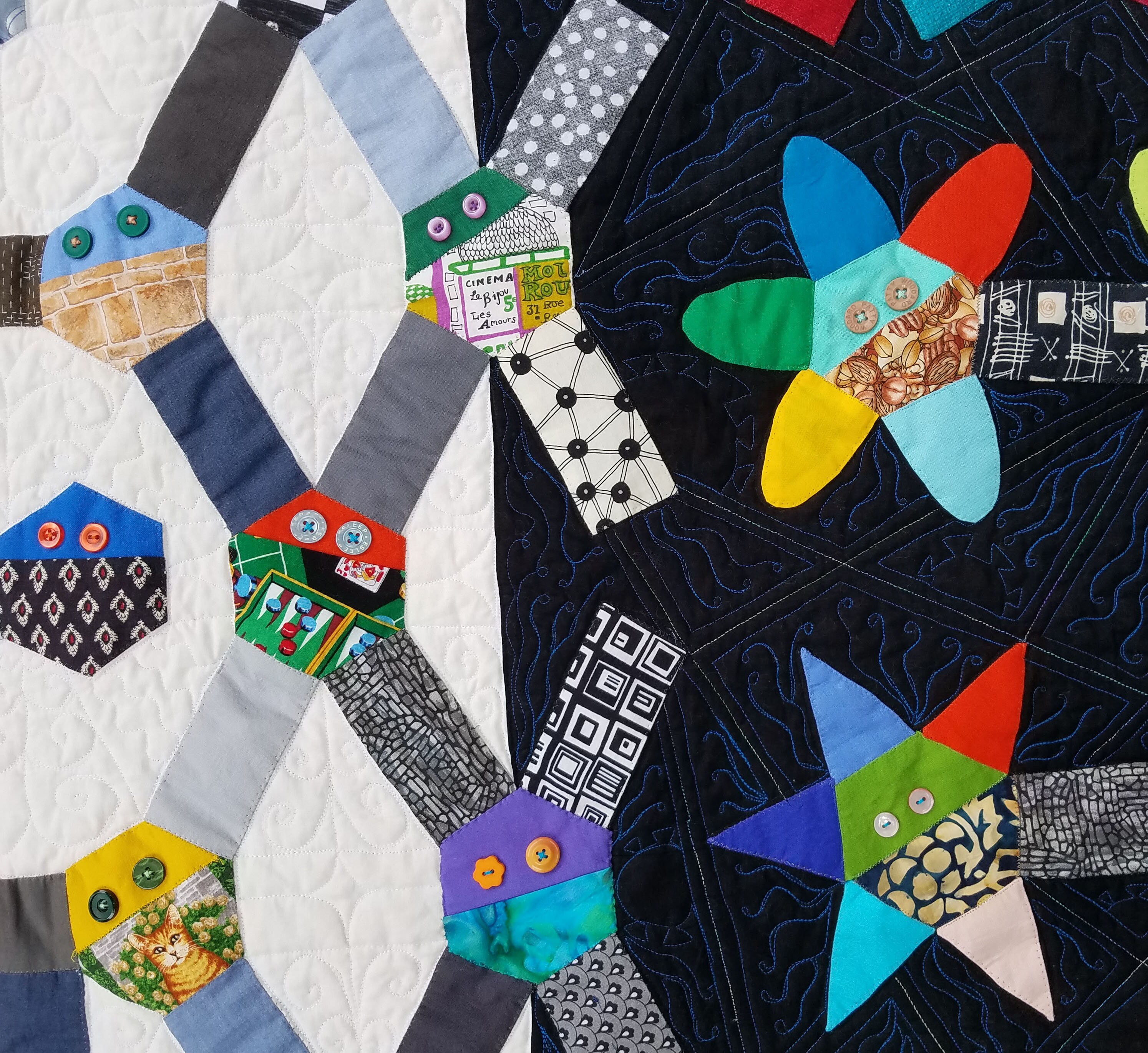 Hexagon Masquerade: Mask Scrap Quilt Pattern PDF - Etsy