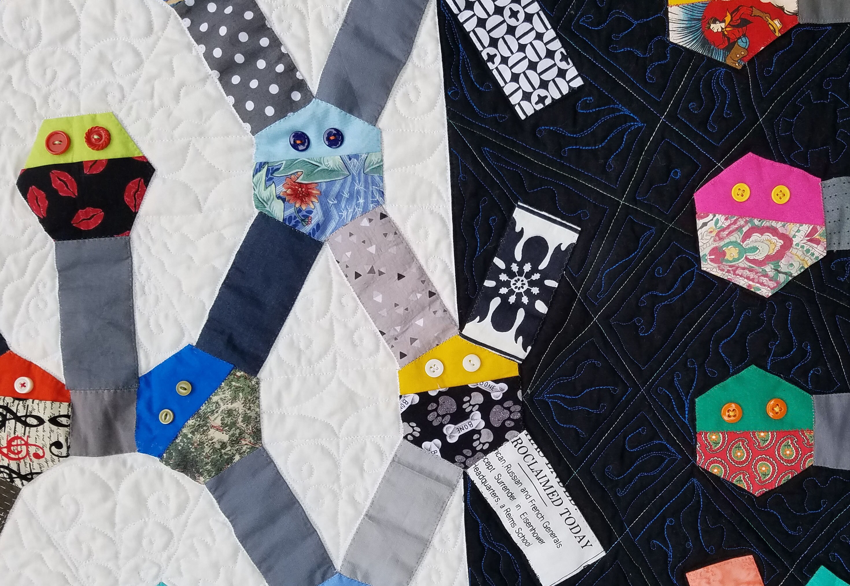 Hexagon Masquerade: Mask Scrap Quilt Pattern PDF - Etsy