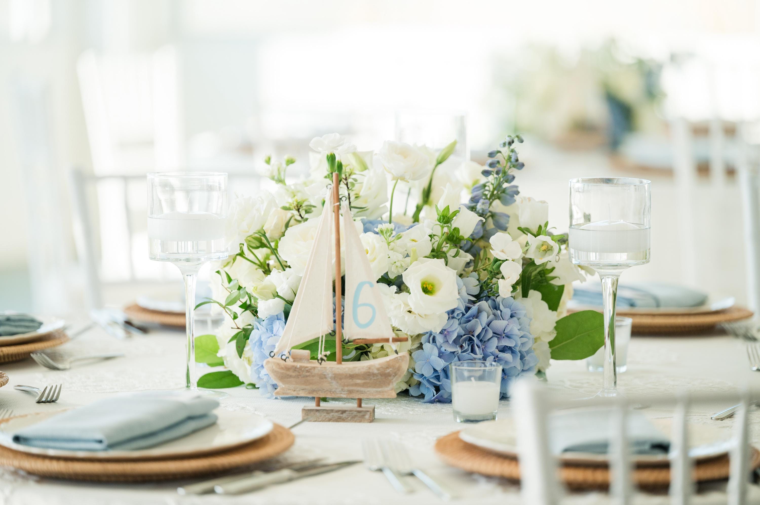 Set of 5 Sailboat Table Numbers | Nautical Wedding Decor | Coastal ...
