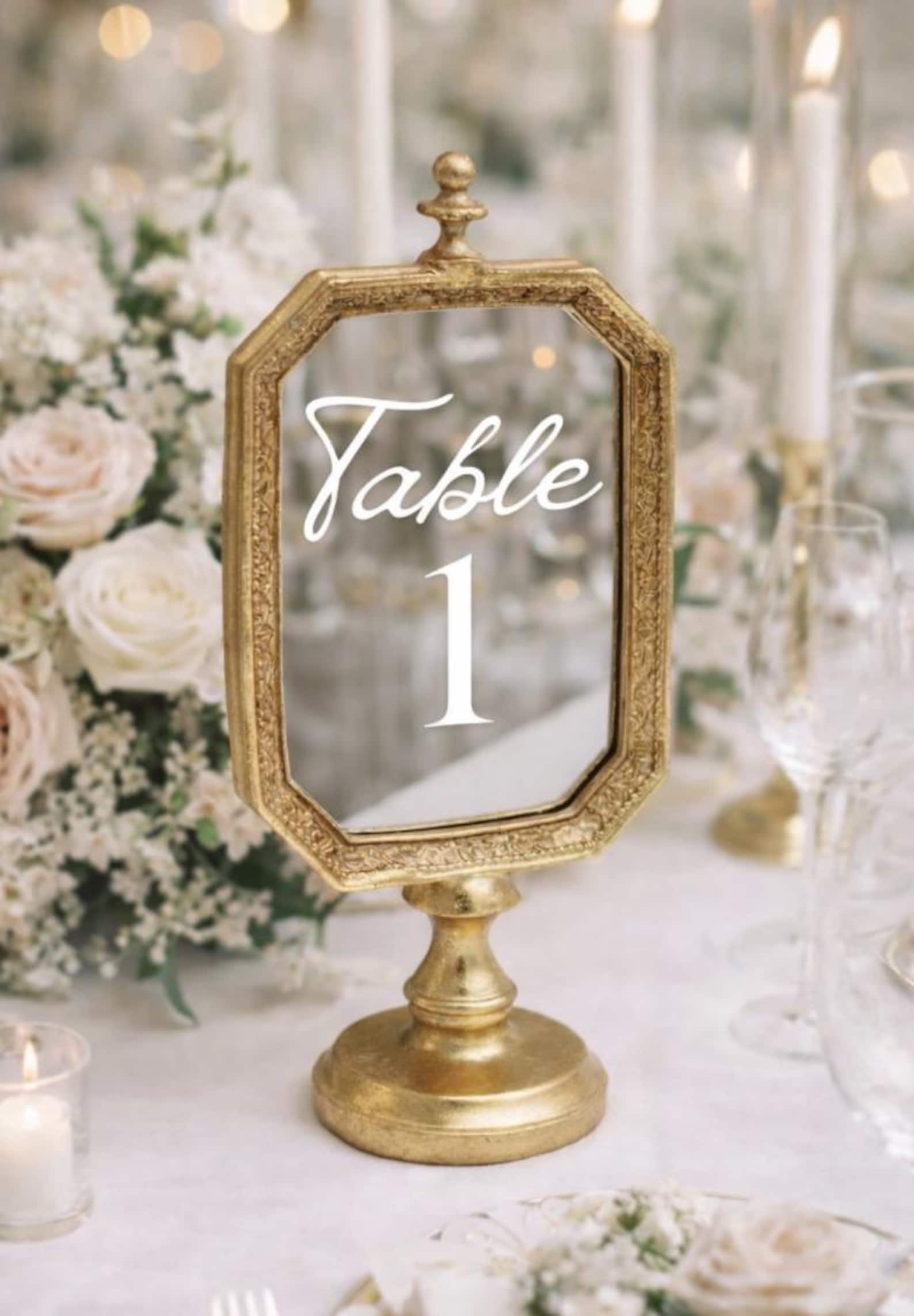 Set of 5 Gold Mirror Table Numbers – Elegant Wedding Table Decor - Etsy