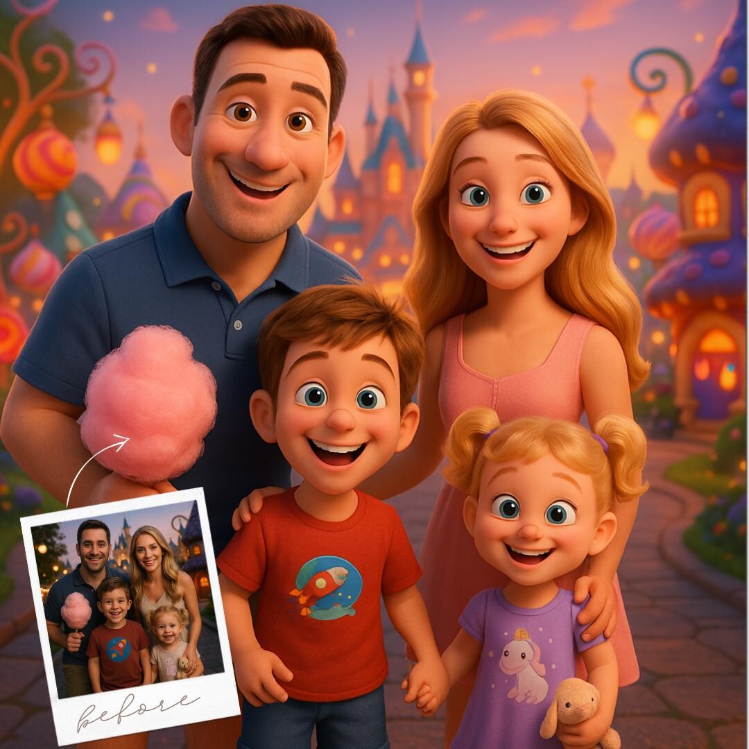 Personalized 3D Cartoon Portrait: Pixar Style Family Gift - Etsy