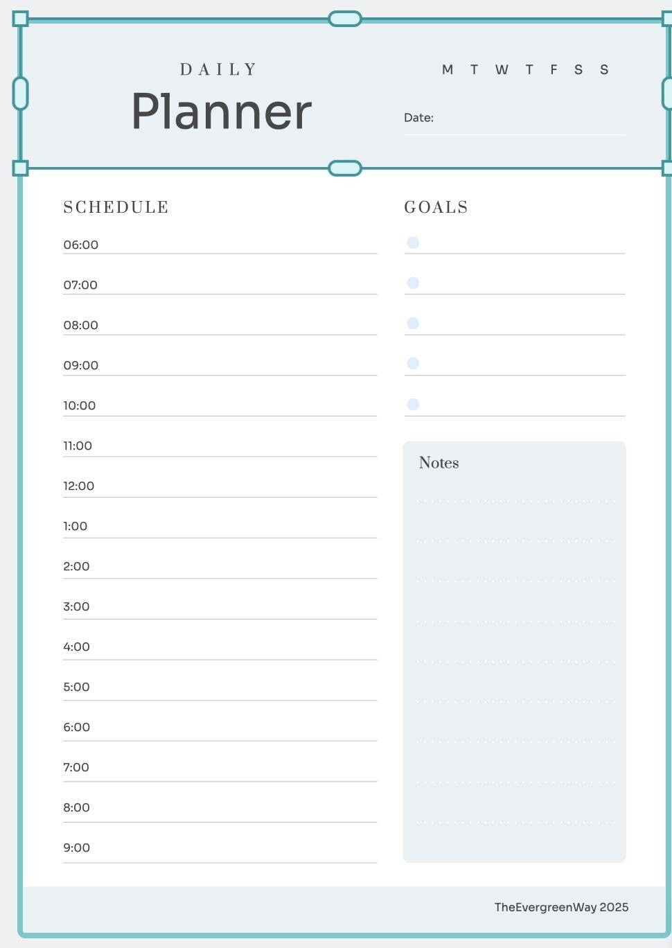 Downloadable PDF Daily Planner - Etsy
