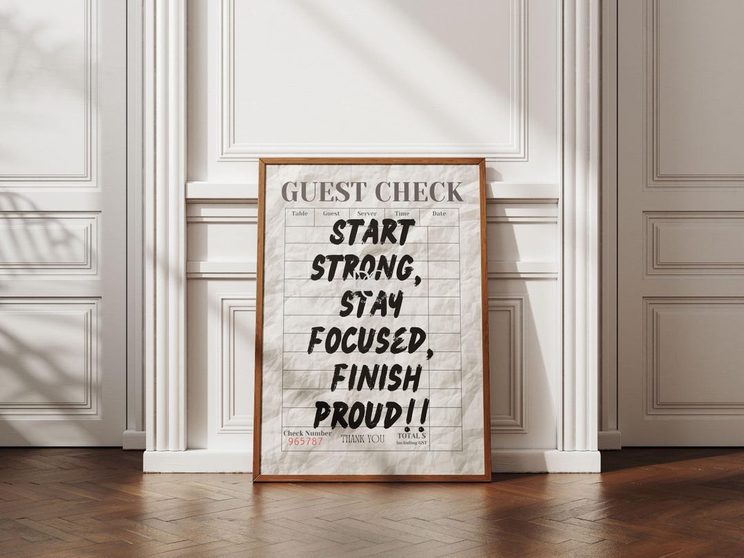 Guest Check Wall Art Office Poster Motivational Wall Art Inspirational ...
