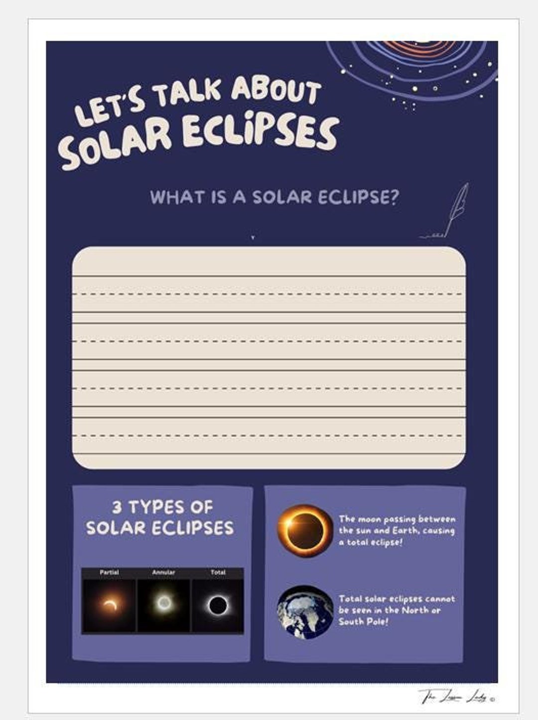 Space Themed Writing Template for Children. - Etsy