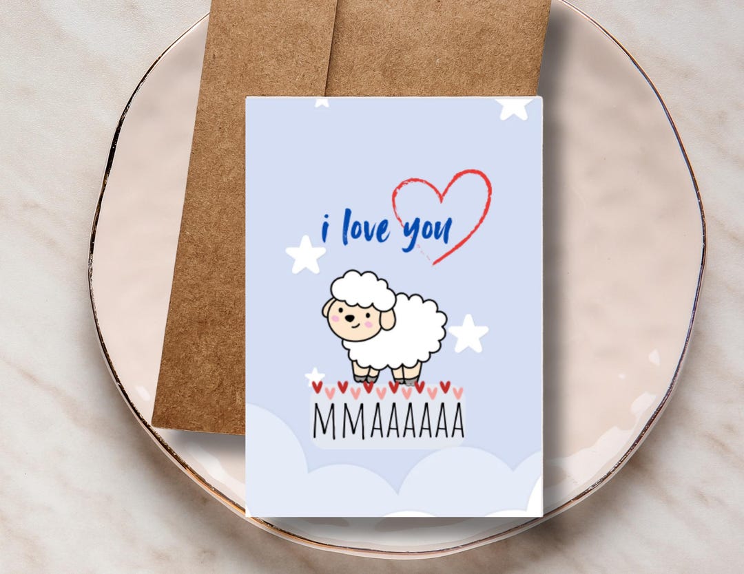 Funny Sheep 'I LOVE YOU Maaaa' Card for Mom (DIY Printable) - Etsy