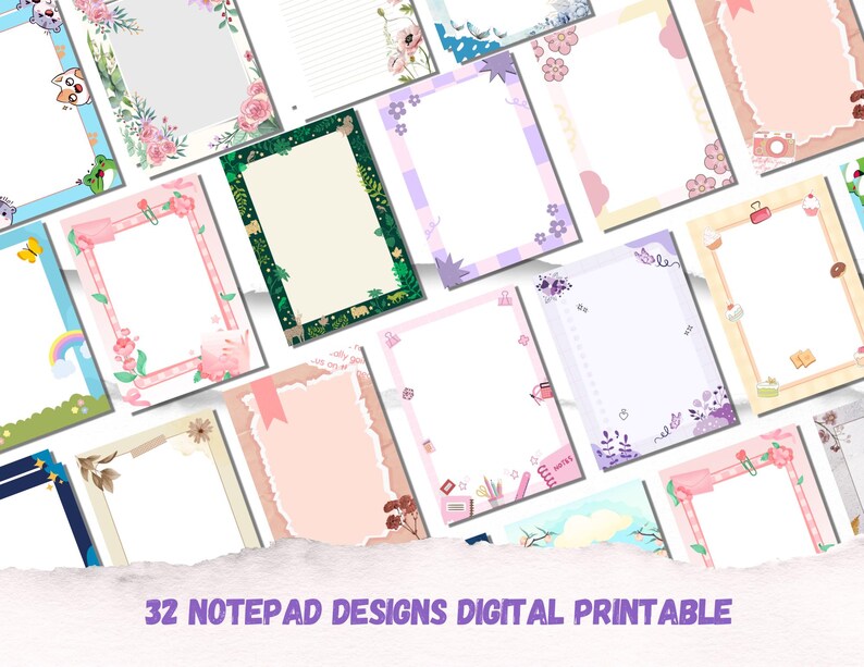 32 A6 Notepad Designs – Printable Notepads Personalized Templates Cute ...