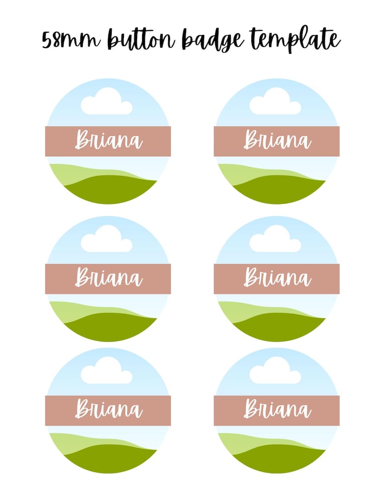 Mockup for 58mm Badge Button Template, Canva Template - Digital File - Etsy