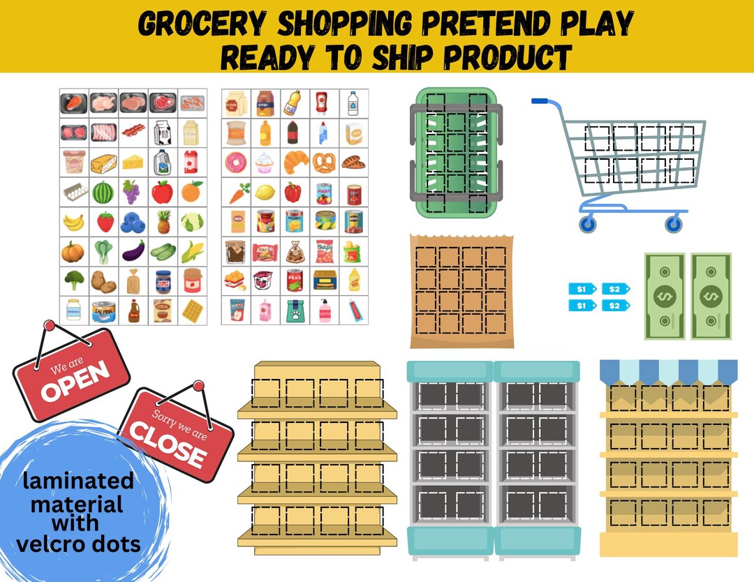 Grocery Shopping Pretend Play - Physical Item to Be Shipped - Etsy