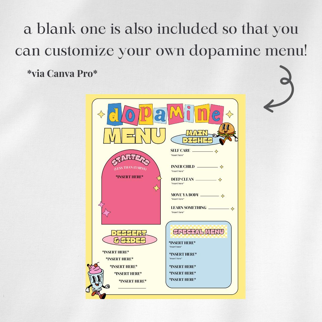 Cute Dopamine Menu Digital Print (editable Template) - Etsy