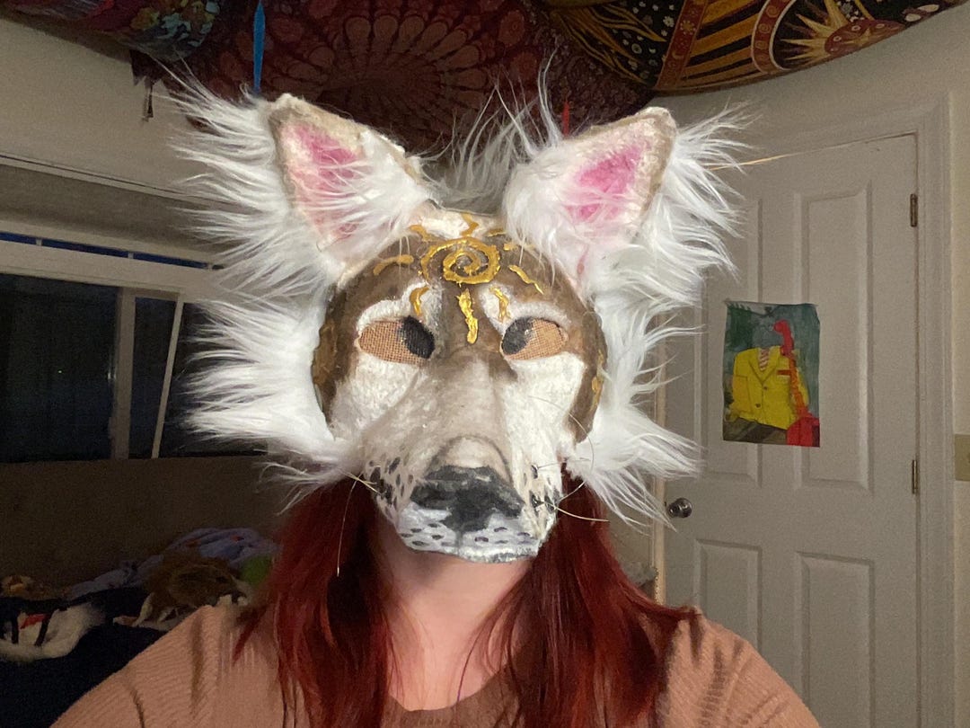 Wolf Dog Mask: Fluffy Realistic Animal Mask - Etsy