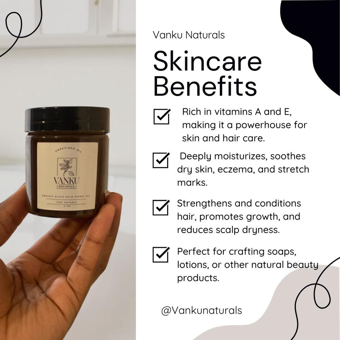 Unrefined Palm Kernel Black Oil: Natural Hair & Skin Care (4oz) - Etsy