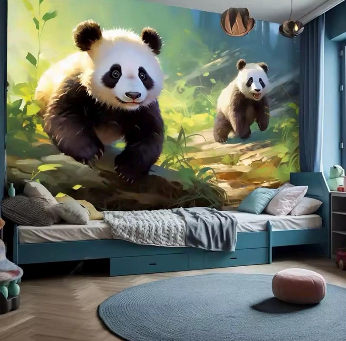 Panda Wall Mural, Panda Wallpaper, Animal Wall Mural, Rainforest Wall ...