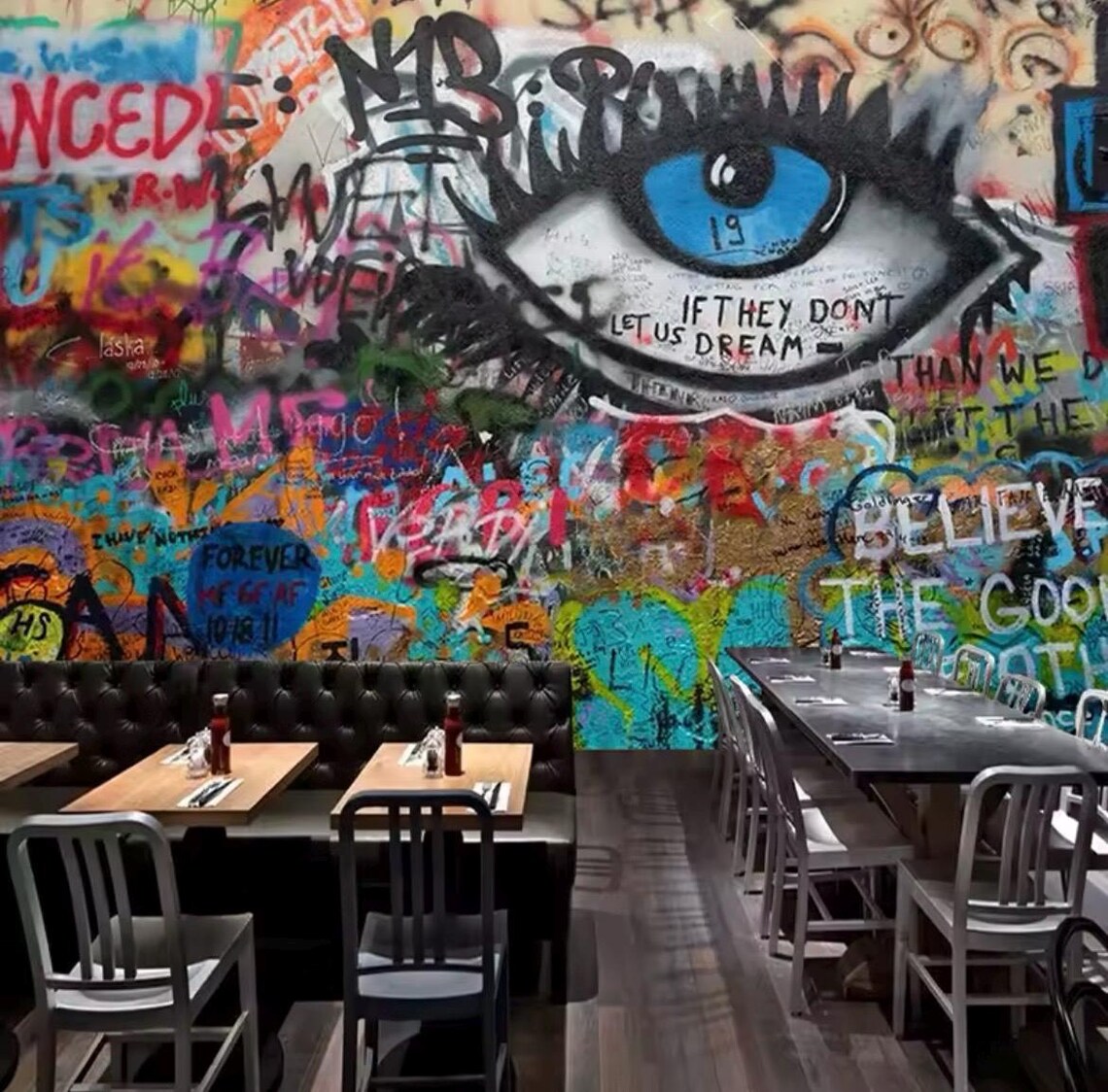 Graffiti Wallpaper, Graffiti Wall Mural, Street Art, Retro Wall Mural ...