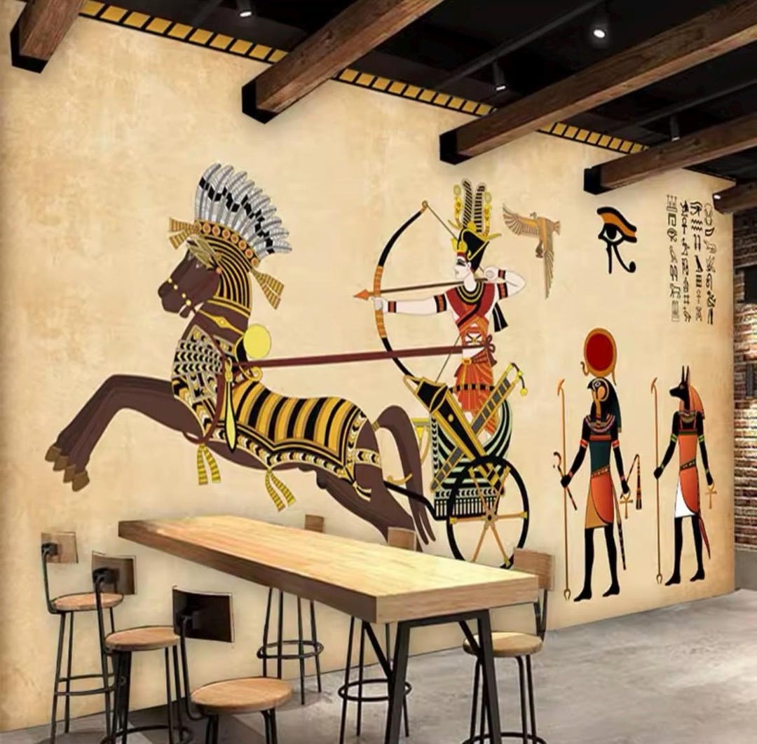 Pharaoh’s Chariot Wall Mural, Egyptian Wallpaper, Egypt Wall Mural ...