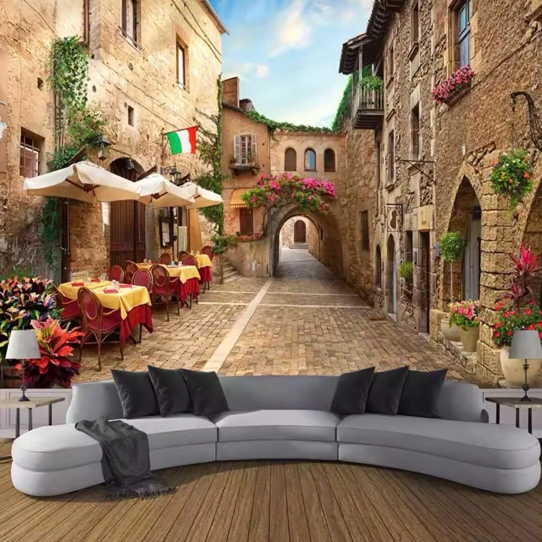Italian Street Wall Mural, Italy Wall Mural, Italy Wallpaper, City ...