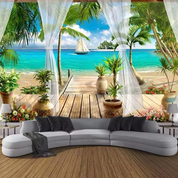 Beach Wall Mural - Etsy