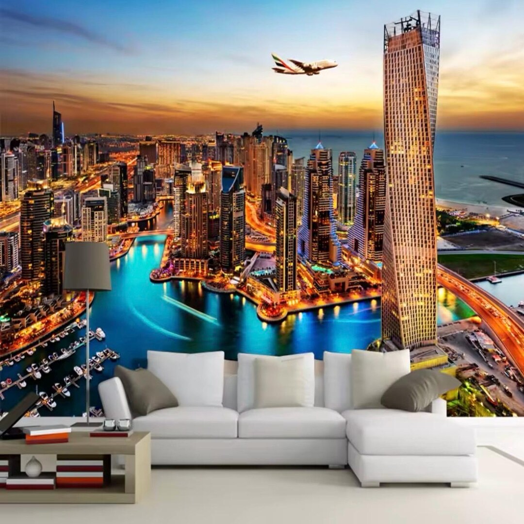 Dubai Wall Mural, Dubai Wallpaper, City Night Life Wall Mural ...