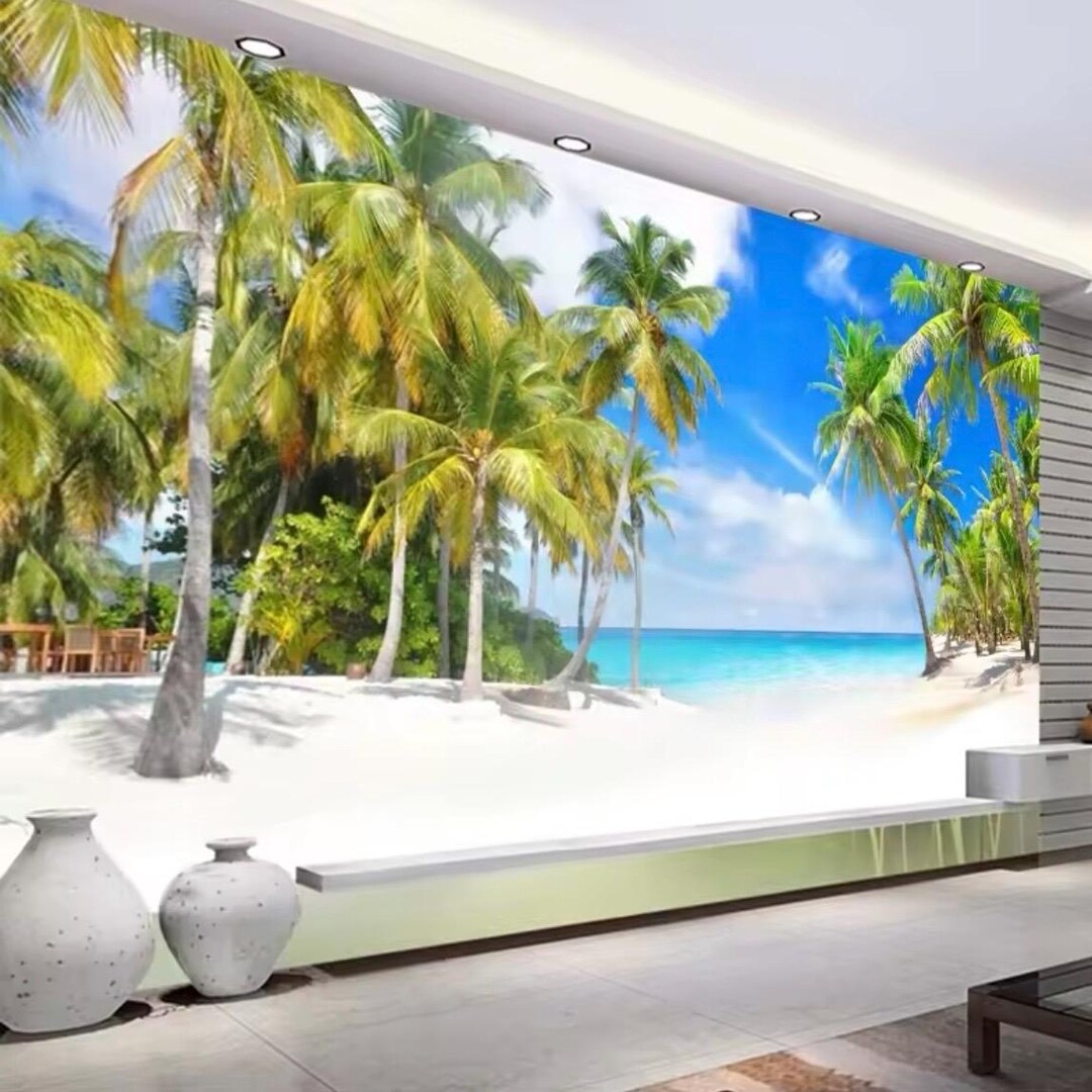 Beach Wallpaper, Beach Wall Mural, Ocean Wallpaper, Nature Landscape ...