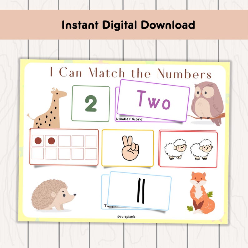 Preschool Number Matching Game, Number Recognition, Fine Motor Skills ...