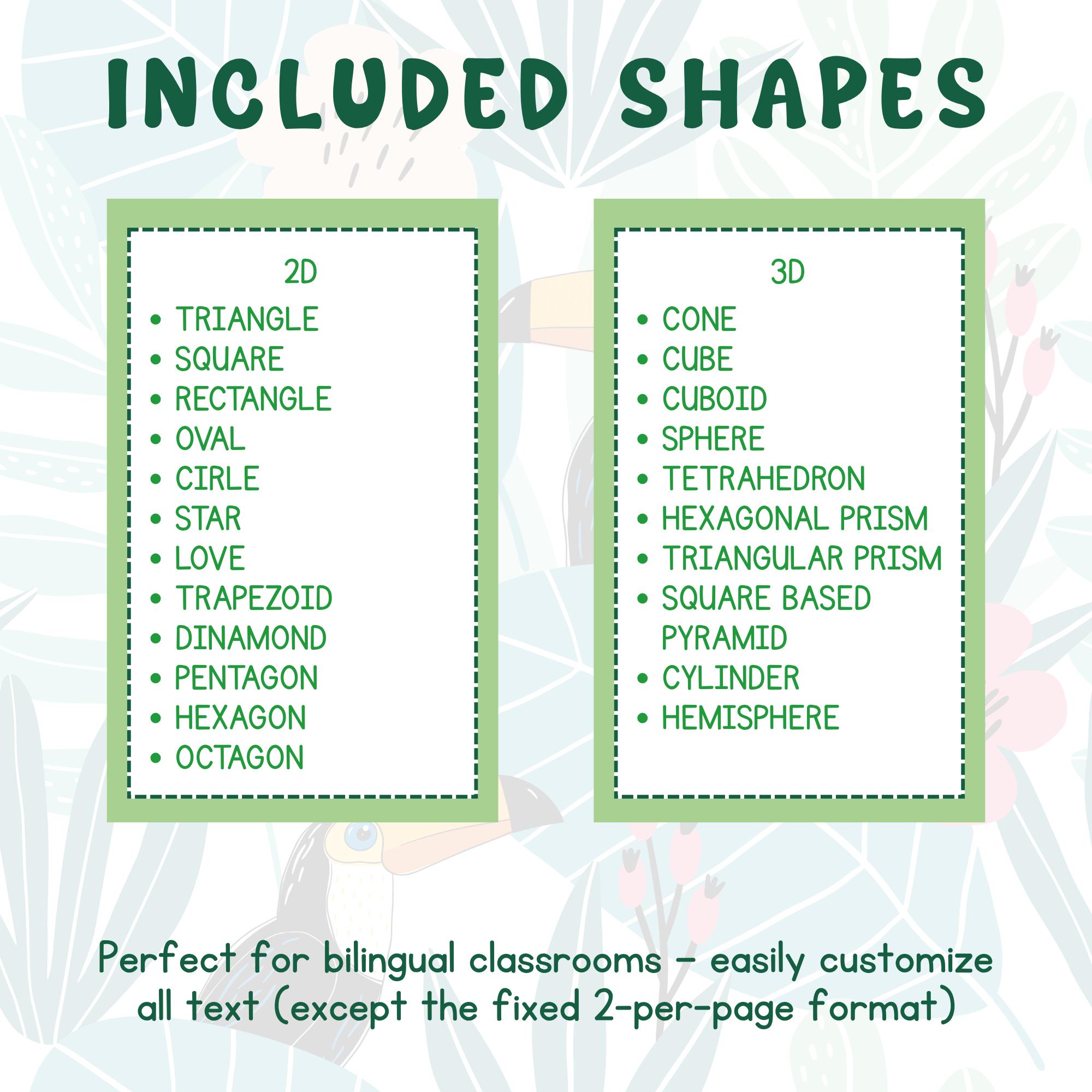 Printable Shape Posters for Elementary Classroom | 2D & 3D Shape Charts ...