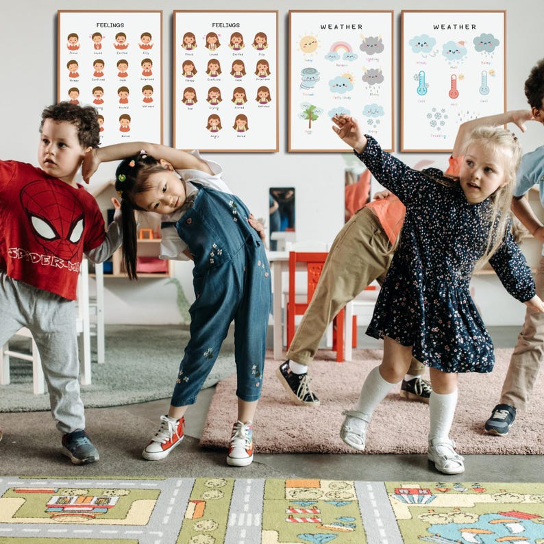 Feelings Posters for Kids, Educational Emotion Chart Wall Art ...