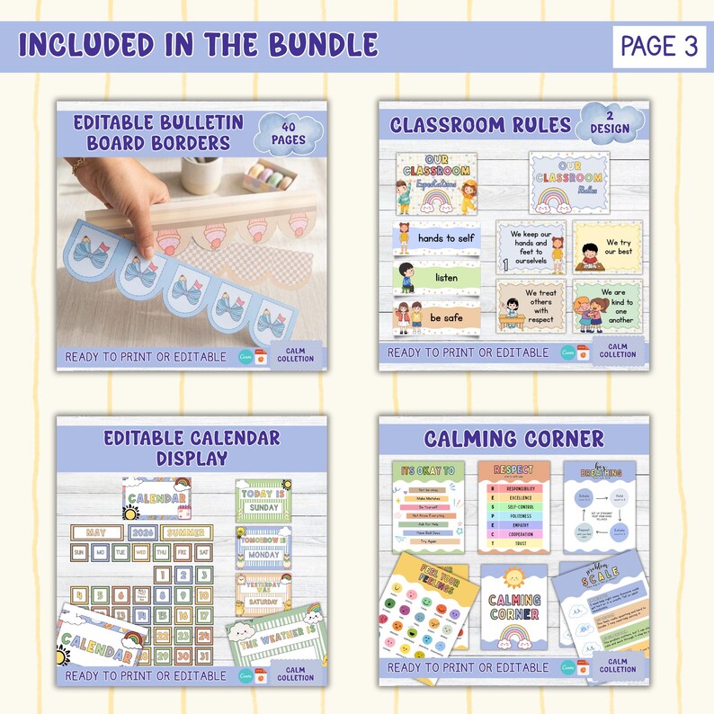 Class Decor Bundle for Kindergarten & Elementary, Neutral Calm Pastel ...