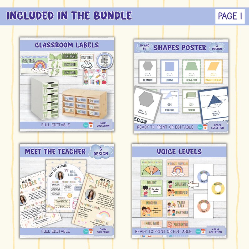 Class Decor Bundle for Kindergarten & Elementary, Neutral Calm Pastel ...