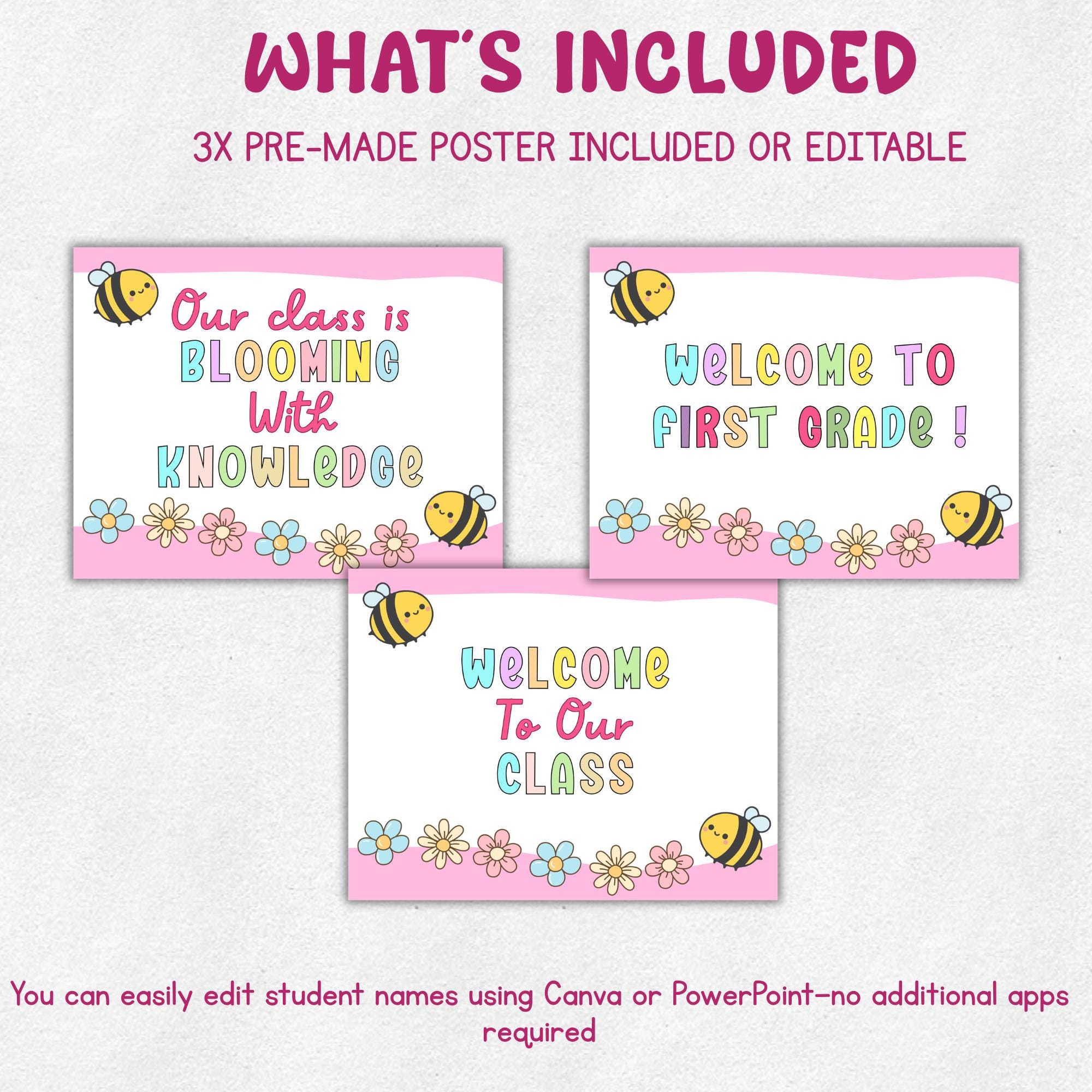 Blooming Classroom Door Display, Flower Bulletin Board Idea, Editable ...