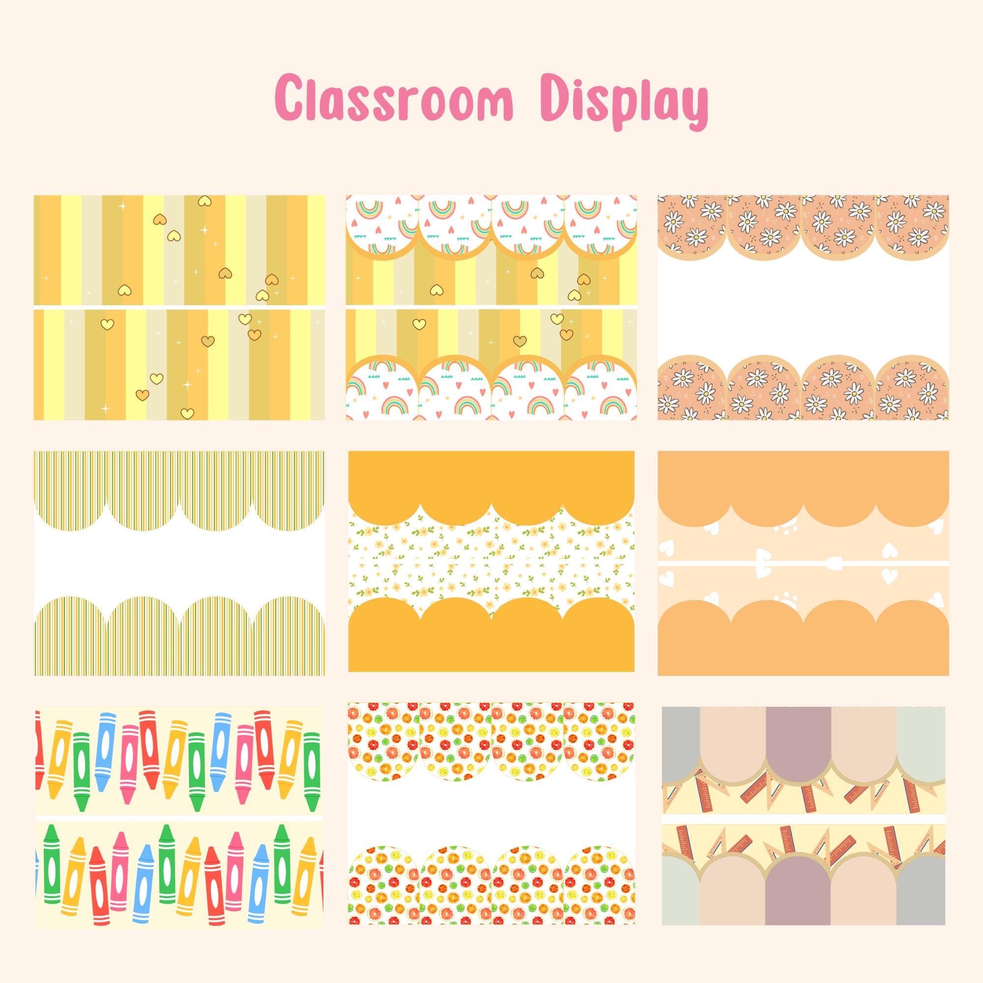 Classroom Bulletin Board Borders – Border Board, Editable Colorful and ...