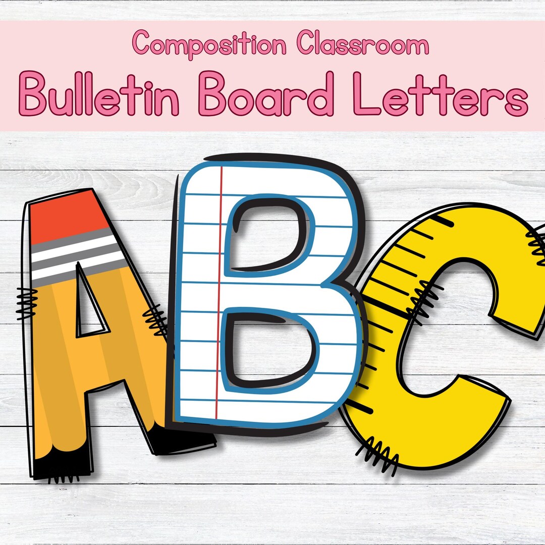 Bulletin Board Letters Alphabet and Numbers, Classroom Décor, Teacher ...