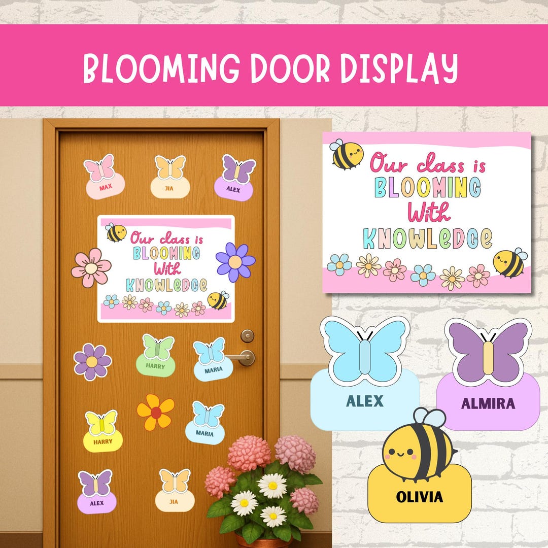 Blooming Classroom Door Display, Flower Bulletin Board Idea, Editable ...