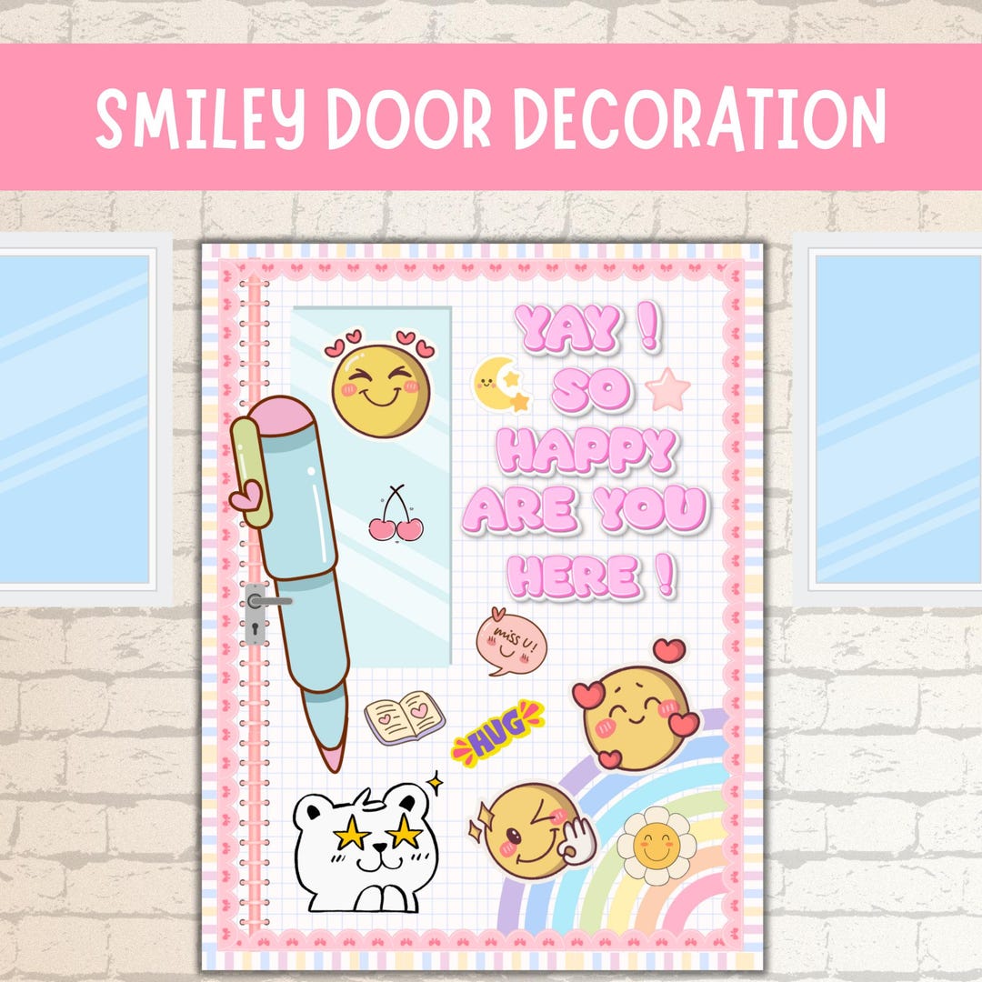 Pastel Door Decorations for Elementary or Middle School, so Happy You ...