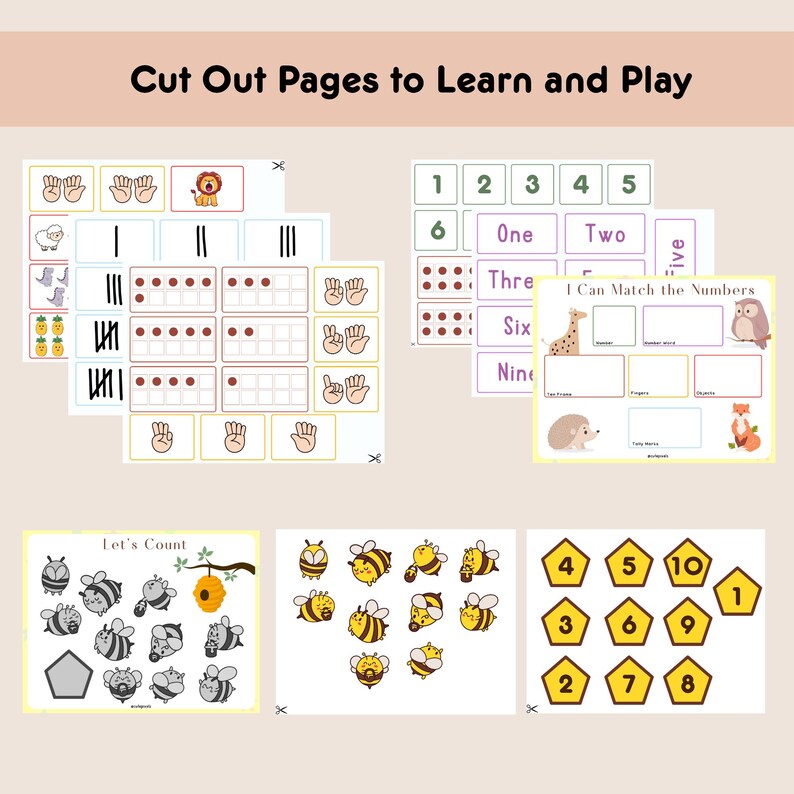 Preschool Number Matching Game, Number Recognition, Fine Motor Skills ...