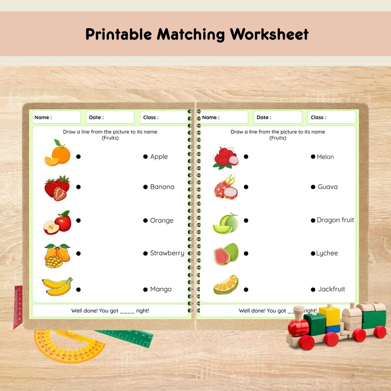 Match the Picture for Preschool, Fruit and Vegetable Vocabulary ...