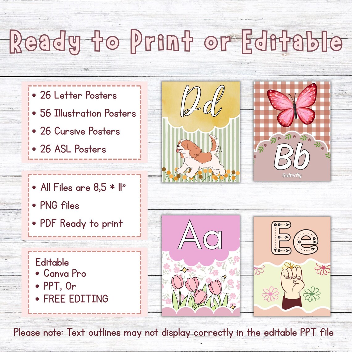 Flower Alphabet Posters Classroom Decor Resource | Cursive, ASL or ...