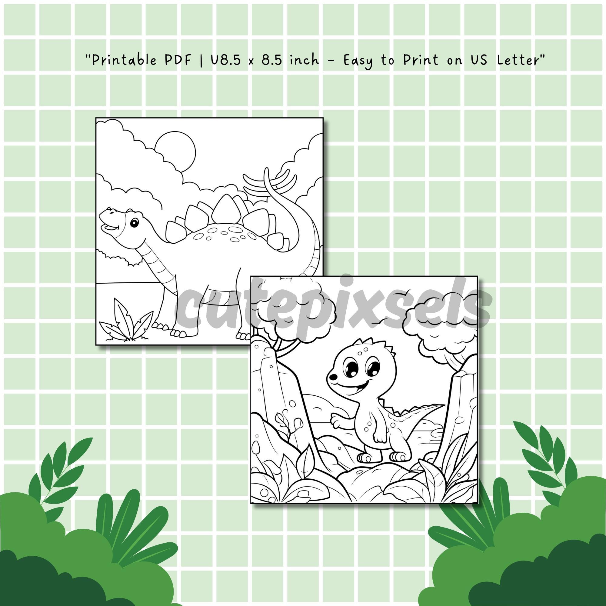 Dino Coloring Pages - for Kids Toddler Preschoolers Kindergarten ...