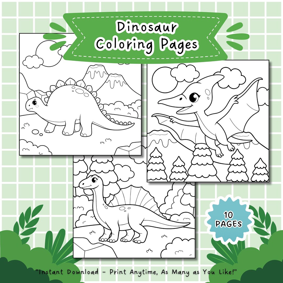Dino Coloring Pages - for Kids Toddler Preschoolers Kindergarten ...