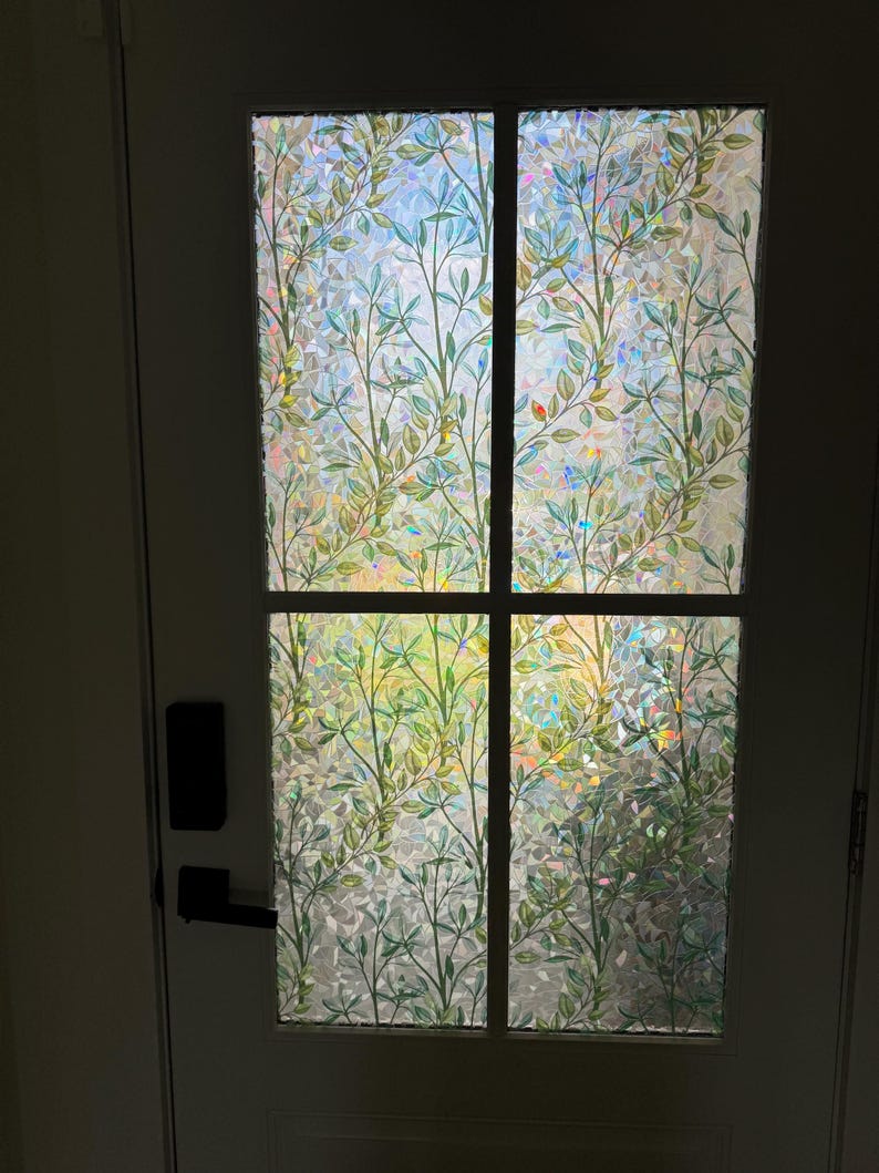 Rainbow Leaves Window Film: 3D Static Cling Privacy Vinyl - Etsy
