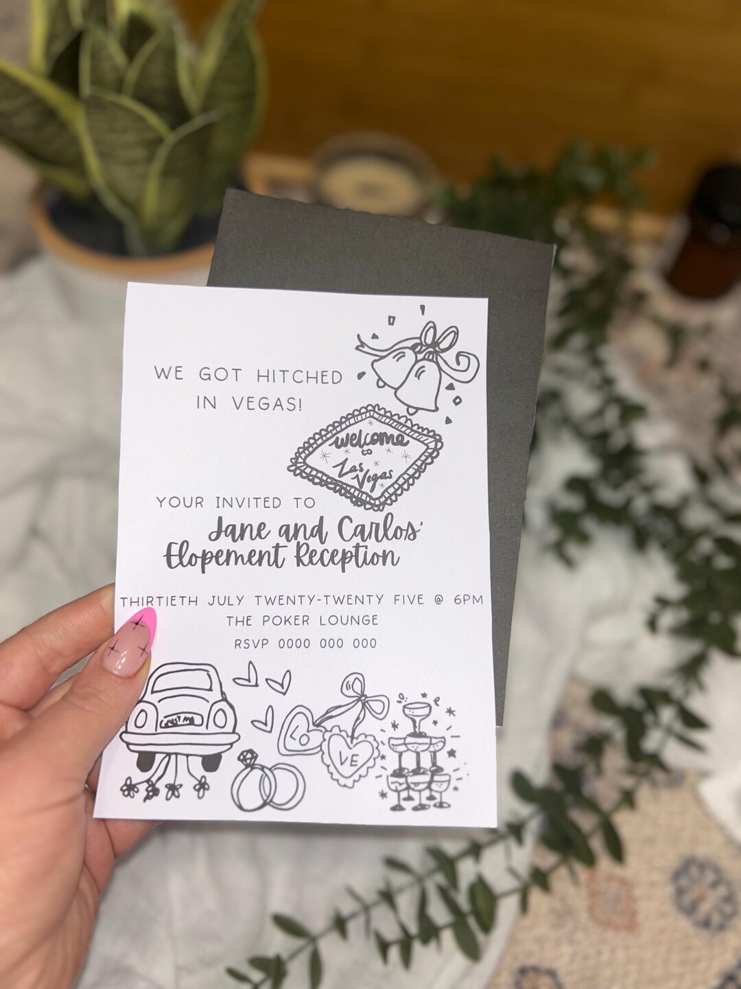 We Got Hitched Invitation Married in Vegas Invite Elopement ...