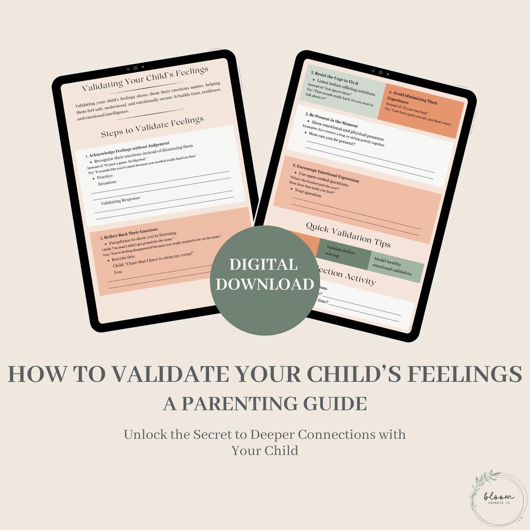 How to Validate Your Child’s Feelings: A Parenting Guide - Etsy